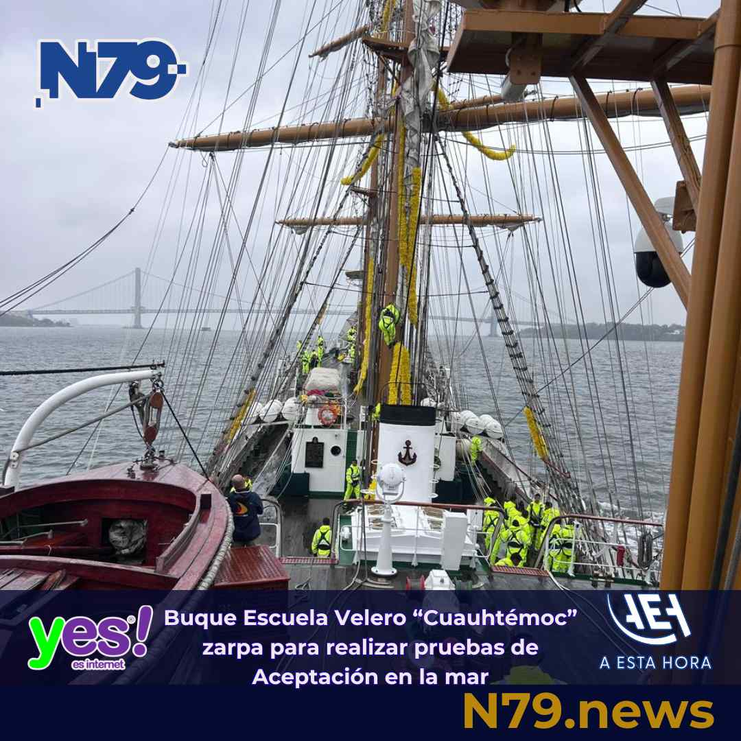 Buque Escuela Velero “Cuauhtémoc” zarpa para realizar pruebas
